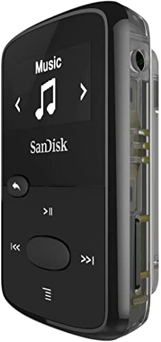 SanDisk 8GB Clip Jam MP3 Player, Black - microSD card slot and FM Radio - SDMX26-008G-G46K
