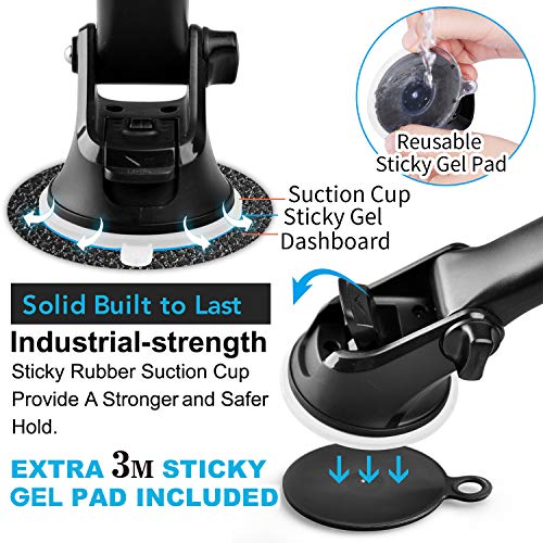 APPS2Car Magnetic Phone Car Mount, Universal Dashboard Windshield Industrial-Strength Suction Cup Car Phone Mount Holder with Adjustable Telescopic Arm,6 Strong Magnets,for All Cell Phones