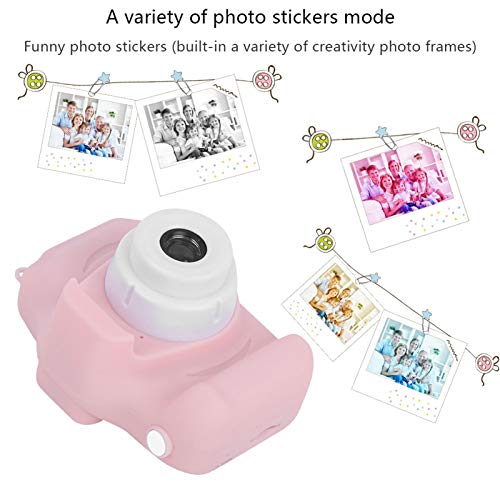 Children Camera, 2400W Pixels Durable ABS Practical Digital Children Camera, for Children Kids(Pink, Pisa Leaning Tower Type)