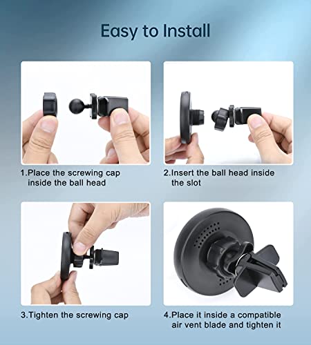 Magnetic Wireless Car Charger Mount Compatible with Magsafe iPhone 13/ iPhone 12/12 Mini/12 Pro/12 Pro Max, 15W Fast Charging Air Vent Magnet Accessories Car Phone Holder