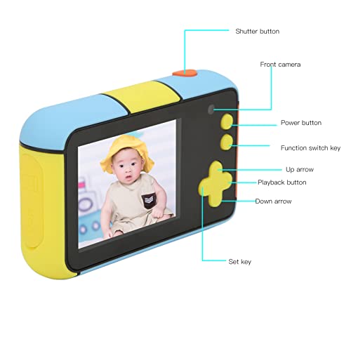 Mini Children Camera, 2.4 Inch HD Screen Support for Shooting 1920x1080 High Definition Video Kids Selfie Camera Dual Lens Camera for Birthday Gift