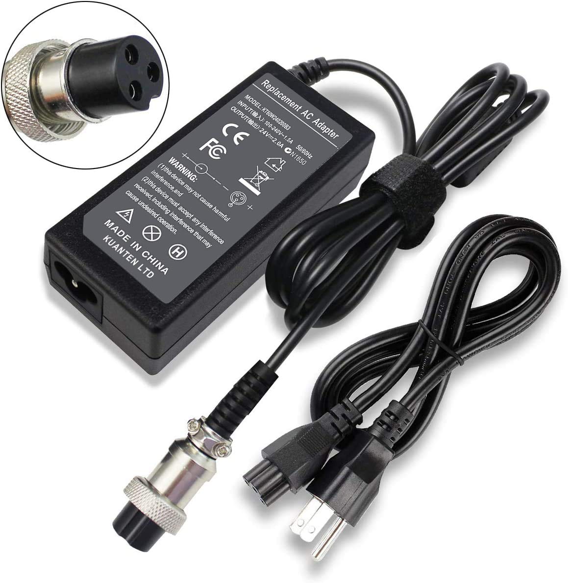 24V 2A Electric Scooter Battery Charger for Razor E100 E175 E300 E200 E225 E125 E150 E500 PR200 E225S E325S E325 Ground Force,MX350 Dirt Bike, Pocket Mod, Rocket,Sunl Scooter,Go-Kart,Dirt Quad,Chopper