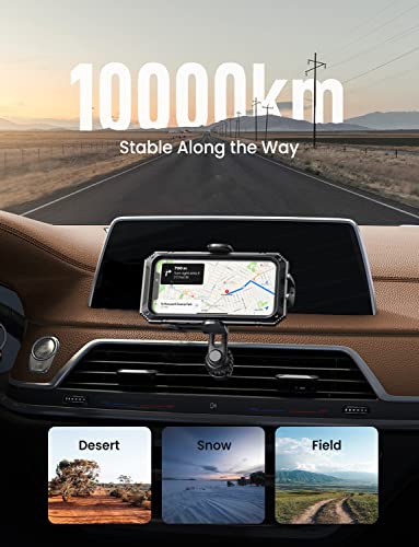 LISEN Phone Mount for Car [Enjoy Never Blocking] Universal Car Phone Holder Mount [Easily Install] Cell Phone Holder for Car [2 Mounting Options] Compatible for iPhone 14 13 Pro Samsung All Phones