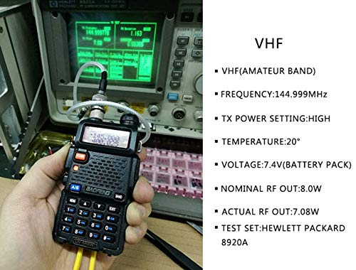BaoFeng UV-5R 8W High Power Two Way Radio Ham Radio Dual Band Portable Radio Tri-Power Handheld Walkie Talkies with AR-771 Antenna