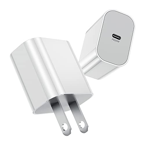 iPhone Fast Charger Block, 2Pack 20W USB C Wall Charging Plug Block with PD, Type-C Power Adapter Brick Cube for Apple iPhone 14/14 Pro Max/13/13Pro/12/12 Mini/11 Pro Max, iPad Pro 2021,Samsung Galaxy