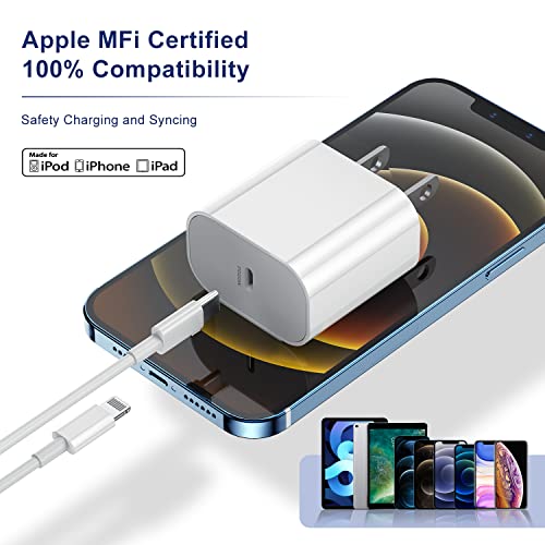 iPhone Fast Charger Block, 2Pack 20W USB C Wall Charging Plug Block with PD, Type-C Power Adapter Brick Cube for Apple iPhone 14/14 Pro Max/13/13Pro/12/12 Mini/11 Pro Max, iPad Pro 2021,Samsung Galaxy