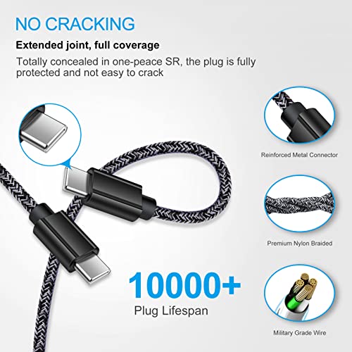 USB C Car Charger, 60W 2-Port PD Super Fast Car Charging Adapter+6FT Type C to C Cable for Samsung Galaxy S23/S23+/S23 Ultra/S22/S22 Ultra/S22+/S21 FE/S20 A54 A14 A53 5G A13 A23 A03S A12 A32 A42 A52