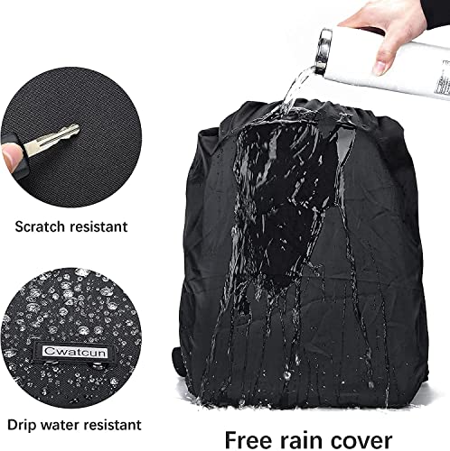 Cwatcun Camera Backpack with Extra Storage, DSLR SLR Water Resistant Camera Bag with 15.6" Laptop Compartment Fits Canon Nikon Sony Camera, Camera Case with Tripod Holder for Women Men Photographer