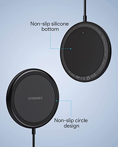 Wireless Charger 2-Pack 10W for iPhone Wireless Charger Pad COKOEYE, Max Fast Wireless Phone Charger for iPhone 14/14 Plus/14 Pro/14 ProMax/13 Series/12/11/Samsung S22/S21/S20/AirPods Pro