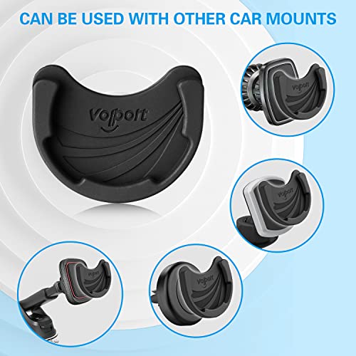 volport Car Mount for Pops Collapsible Socket Grip, 2 Pack Black Silicone Cell Phone Holder for Swappable Socket/Expanding Stand with 3M Sticky Adhesive Replacement Stick on Dashboard, Wall, Glass