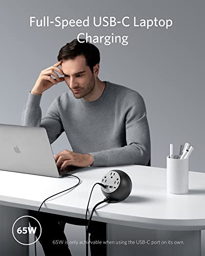 Anker Magnetic Desktop Charging Station(MagGo), 637 Magnetic Wireless Charger for iPhone13/12, 8-in-1 Power Strip with 3 AC,2 USB A,and 2 USB C,Max 65W Power Delivery Desktop Accessory for MacBook Pro