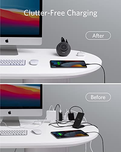 Anker Magnetic Desktop Charging Station(MagGo), 637 Magnetic Wireless Charger for iPhone13/12, 8-in-1 Power Strip with 3 AC,2 USB A,and 2 USB C,Max 65W Power Delivery Desktop Accessory for MacBook Pro