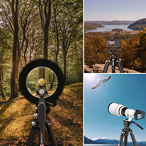 64.9'' Professional Heavy Duty Bowl Carbon Fiber Tripod, EVUMO 10-Layer Carbon Fibre Tube Camera Video Tripod for DSLR Digital Camcorder, with 40mm Leg & 75mm Bowl Adapter, Max Load 88lbs/40kg