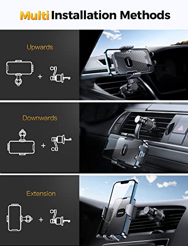 JOYROOM Car Vent Phone Mount, [ Enjoy Comfort A/C Air ] Never Blocking Vent Clip, Cell Phone Holder for Car Vent, Ultra Stable Car Cell Phone Holder for iPhone 14 13 Samsung Galaxy All Phones