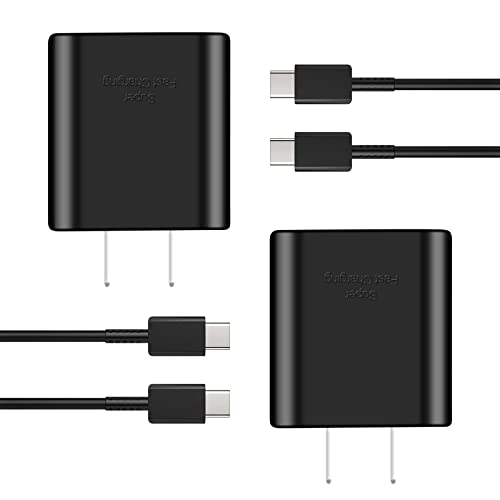 45W USB C Charger,2-Pack Samsung Super Fast Charging Wall Charger for Samsung Galaxy S22 Ultra/S22/S22 Plus/S23 Ultra/S23/S23 Plus/S21/Note 10/10 Plus,Galaxy Tab S8/S8+/S8 Ultra with 5ft Type C Cord