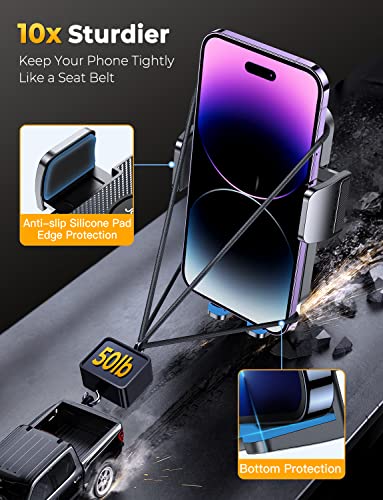 JOYROOM Car Vent Phone Mount, [ Enjoy Comfort A/C Air ] Never Blocking Vent Clip, Cell Phone Holder for Car Vent, Ultra Stable Car Cell Phone Holder for iPhone 14 13 Samsung Galaxy All Phones