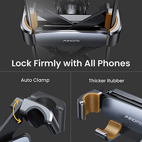 AINOPE Car Phone Holder Mount 2023 Upgrade Gravity Car Phone Mount with Newest Air Vent Clip Auto Lock Hands Free Cell Phone Holder Mount for Car Compatible for iPhone 14 Pro Max 13 12 & All Phones