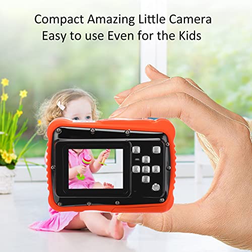 SNOQ Kids Digital Camera, 12MP 2 Inch 9.8 Feet Waterproof HD Digital Video Camera with Flash Light, Cute ABS Material Durable Children Teens Camera for Kids Boys Girls Birthday Gift(Black)