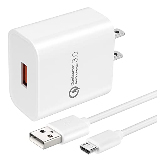 Quick Charge 3.0 18W Charger Compatible LG K50S/K40S/K30/K20/K20V/K10/K7/V10,Rapid,Q6 G4 G3,LG Stylus 3/Stylus 2 Plus/Stylo 3 Plus/Stylo 2,LG G Vista 2,Tribute Hd/Fortune,5FT Fast Charging Cable Title