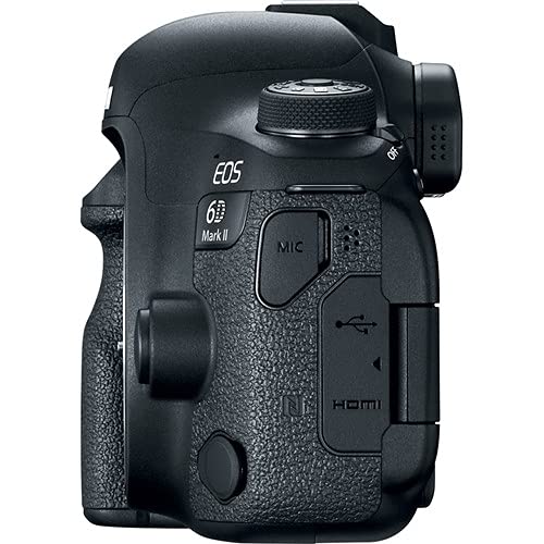 Canon EOS 6D Mark II DSLR Camera (Body Only) (1897C002) + Canon EF 50mm Lens + 64GB Memory Card + Case + Filter Kit + Photo Software + LPE6 Battery + Flex Tripod + More (Renewed)