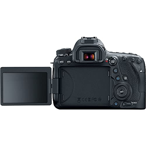 Canon EOS 6D Mark II DSLR Camera (Body Only) (1897C002) + Canon EF 50mm Lens + 64GB Memory Card + Case + Filter Kit + Photo Software + LPE6 Battery + Flex Tripod + More (Renewed)