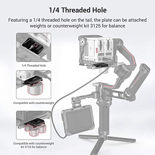 SMALLRIG Quick Release Plate for Manfrotto-Type Compatible with DJI RS 2 / RSC 2 / Ronin-S Gimbal / RS 3 / RS 3 Pro Gimbal - 3158