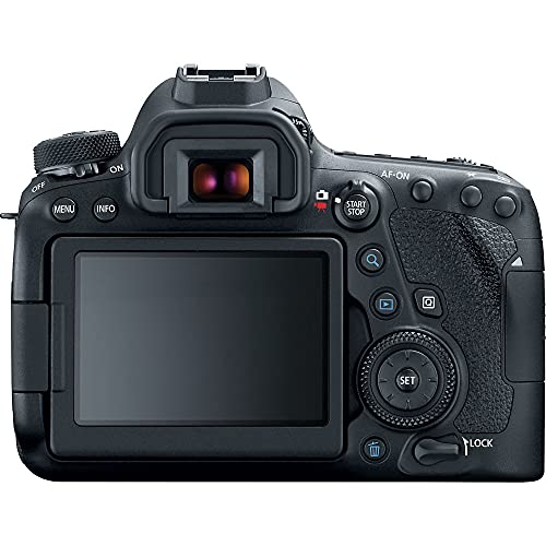 Canon EOS 6D Mark II DSLR Camera (Body Only) (1897C002) + Canon EF 50mm Lens + 64GB Memory Card + Case + Filter Kit + Photo Software + LPE6 Battery + Flex Tripod + More (Renewed)