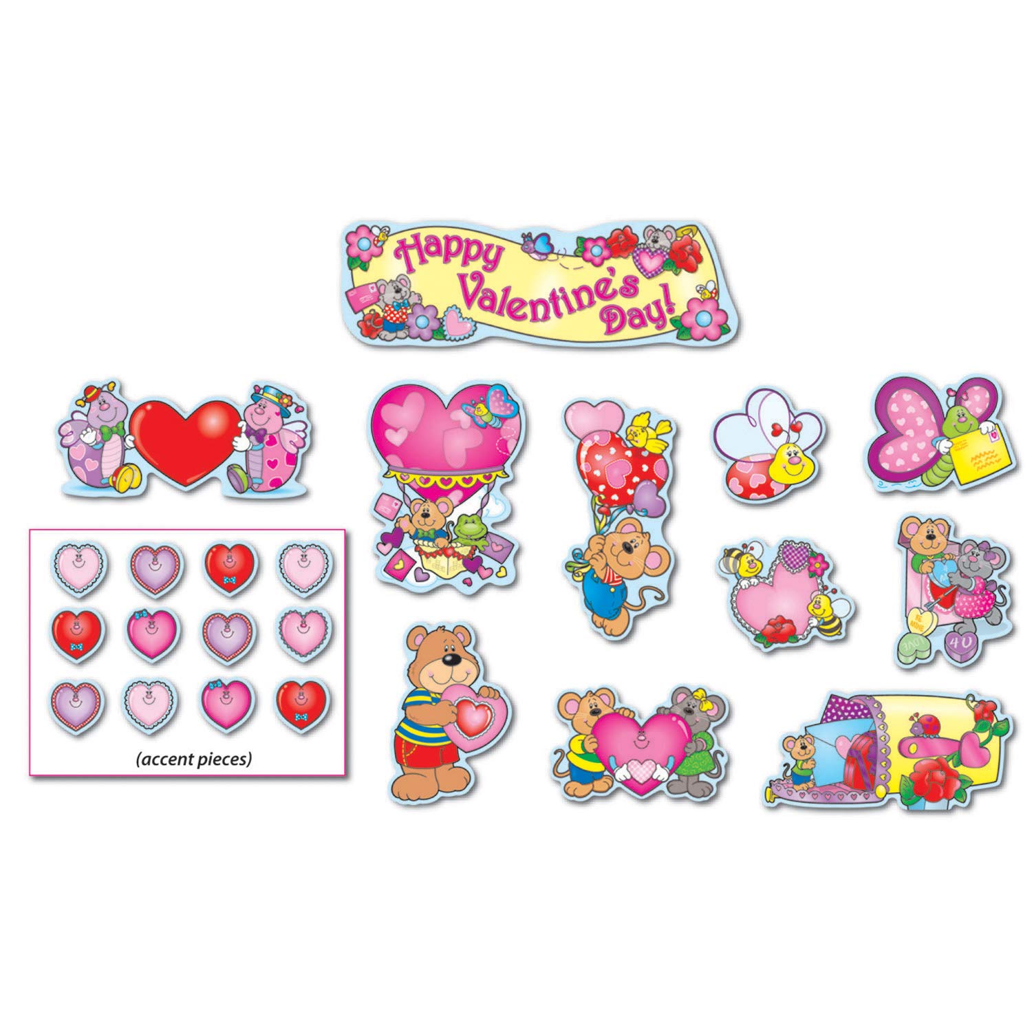 Carson-Dellosa 110060 Valentine's Day Mini Bulletin Board Set | 41pcs, Multi