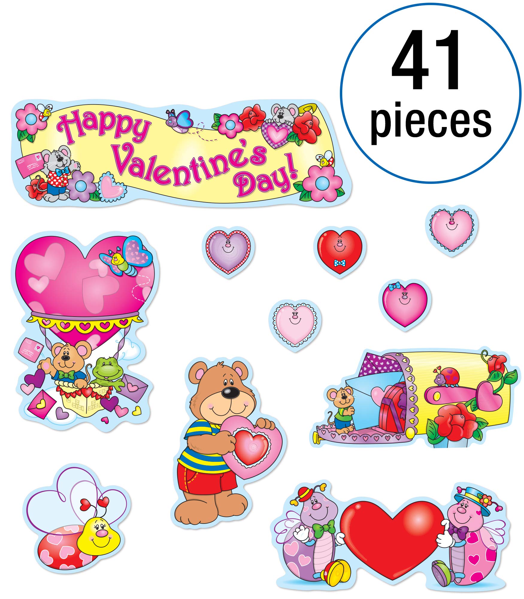 Carson-Dellosa 110060 Valentine's Day Mini Bulletin Board Set | 41pcs, Multi