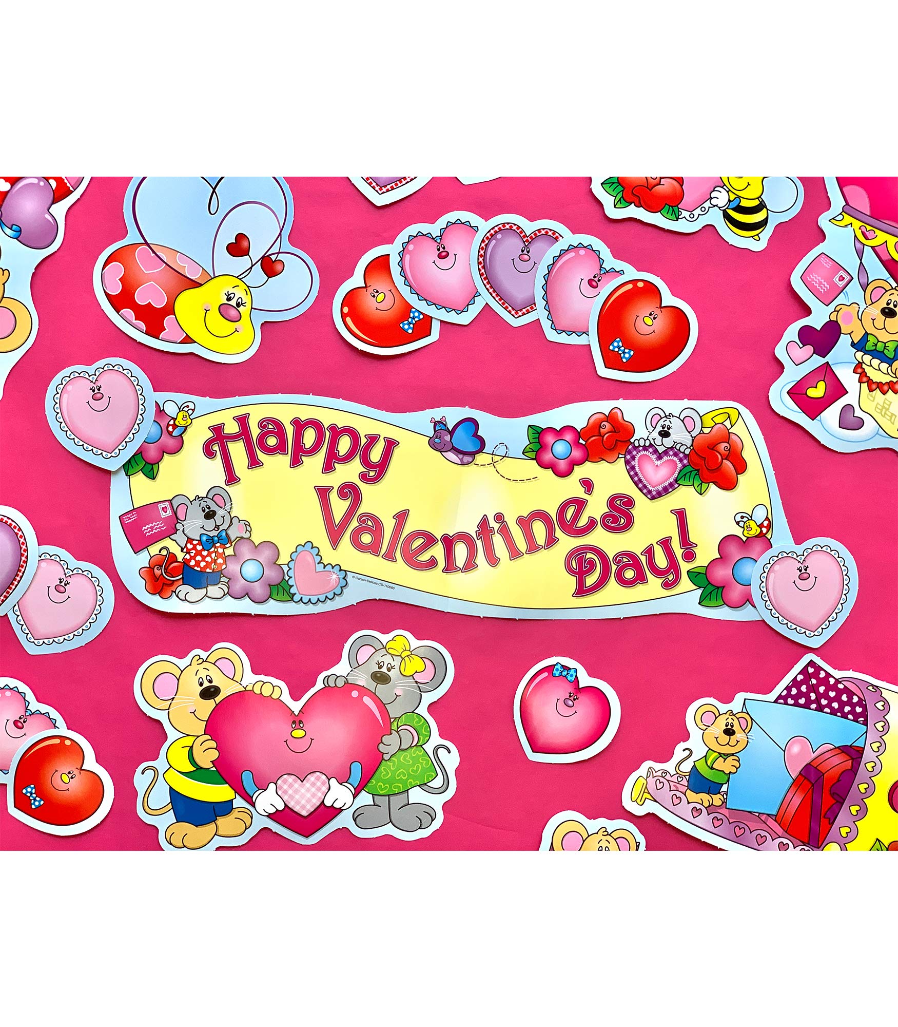 Carson-Dellosa 110060 Valentine's Day Mini Bulletin Board Set | 41pcs, Multi
