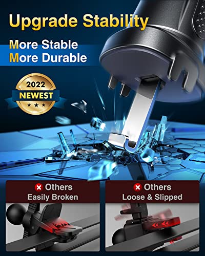 VANMASS Upgraded Car Vent Phone Mount [Patent Steel-Hook] Air Vent Holder Clip Sturdiest Shockproof Universal Mobile Cell Phone Mount Handsfree Stand Cradle for iPhone 14 13 Samsung Galaxy,Black