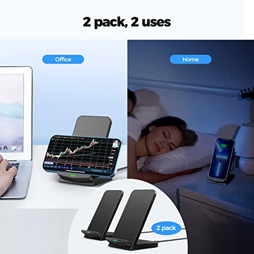 Wireless Charger [2 Pack], 15W Fast Wireless Charging Stand,Qi Wireless Charger Compatible with iPhone 13/12 /11Pro Max/XR/XS/X/8 Plus,Galaxy S21/S20/S10/S9/S8/Note 20/10,Google,LG,etc