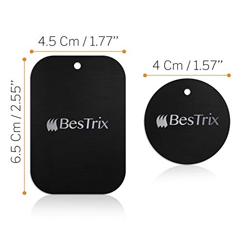 Bestrix Metal Plate for Magnetic Mount with 3M Adhesive (Set of 4) Extra Thin