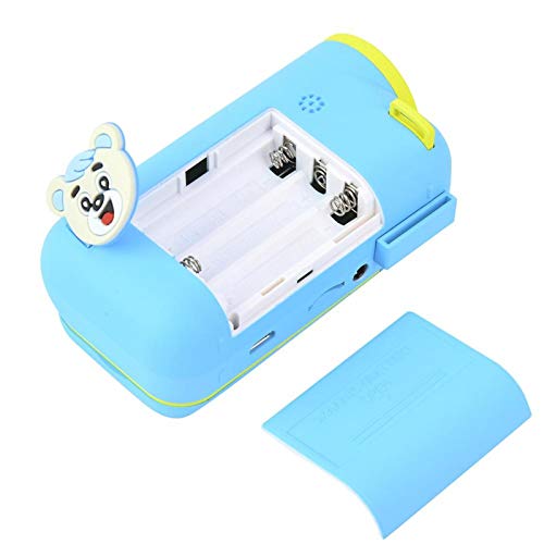 Kids Digital Camera, Practical Cute and Bright Color Kids HD Camera DIY Cartoon Stickers for Children Birthday Gift(Blue)