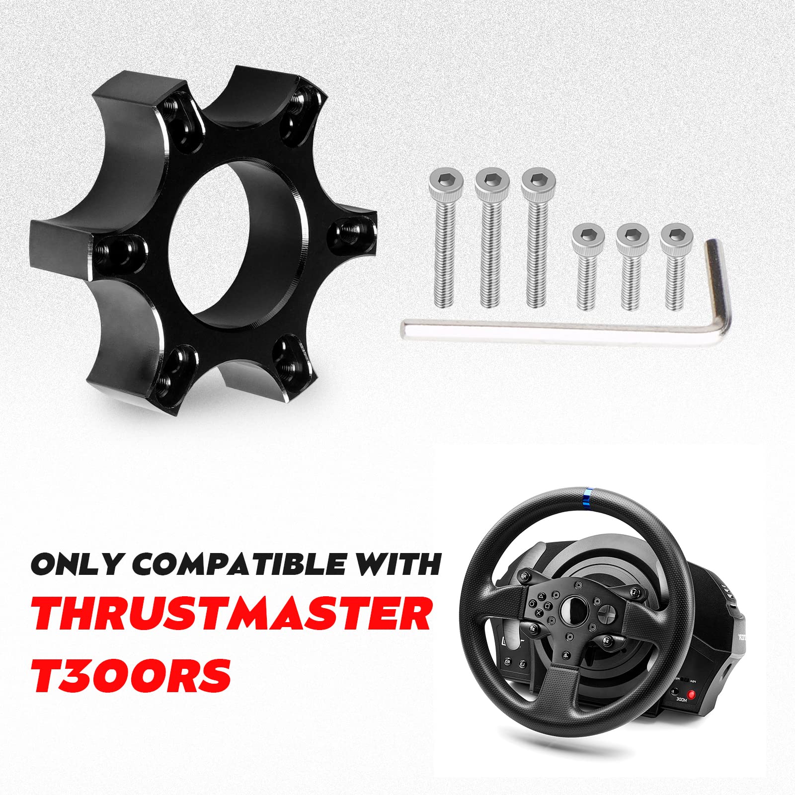 Htostar Racing Steering Wheel Adapter Plate 70MM 2.75" Compatible With Thrustmaster T300RS with 13 14 Inch Steering Wheel [video game]