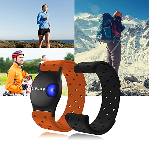 LIVLOV V11 Heart Rate Monitor Replacement Armband Strap - 20mm Adjustable Arm Belt Replacement Compatible with OTF, Orange Theory, OTBeat Burn Optical HR Sensor