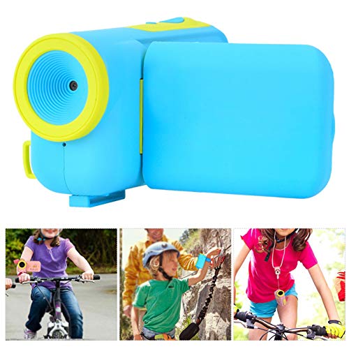 Kids Digital Camera, Practical Cute and Bright Color Kids HD Camera DIY Cartoon Stickers for Children Birthday Gift(Blue)