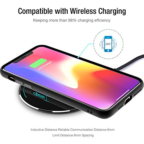 TOZO W1 Wireless Charger 10W Thin Aviation Aluminum Computer Numerical Control Technology Fast Charging Pad Black (NO AC Adapter)