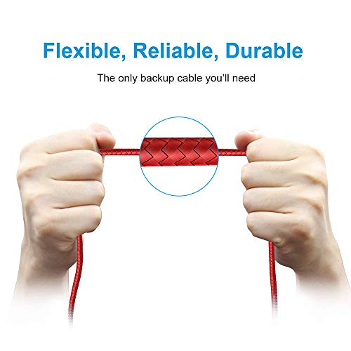 [3 Pack] Galaxy S21 Charger YWXTW Type C USB Cable 10FT [Case Friendly] 90 Degree Durable Fast Charging Cable for Galaxy S21 Ultra S20 FE A52 A72 A51 A71 A11, Note 20 Ultra, LG Velvet/Wing (Red 10FT)