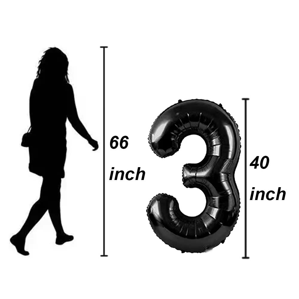 30th Birthday Decorations for Women & Men, All-Black 30th Birthday Decor, Party Decorations Large Number 30 Balloons