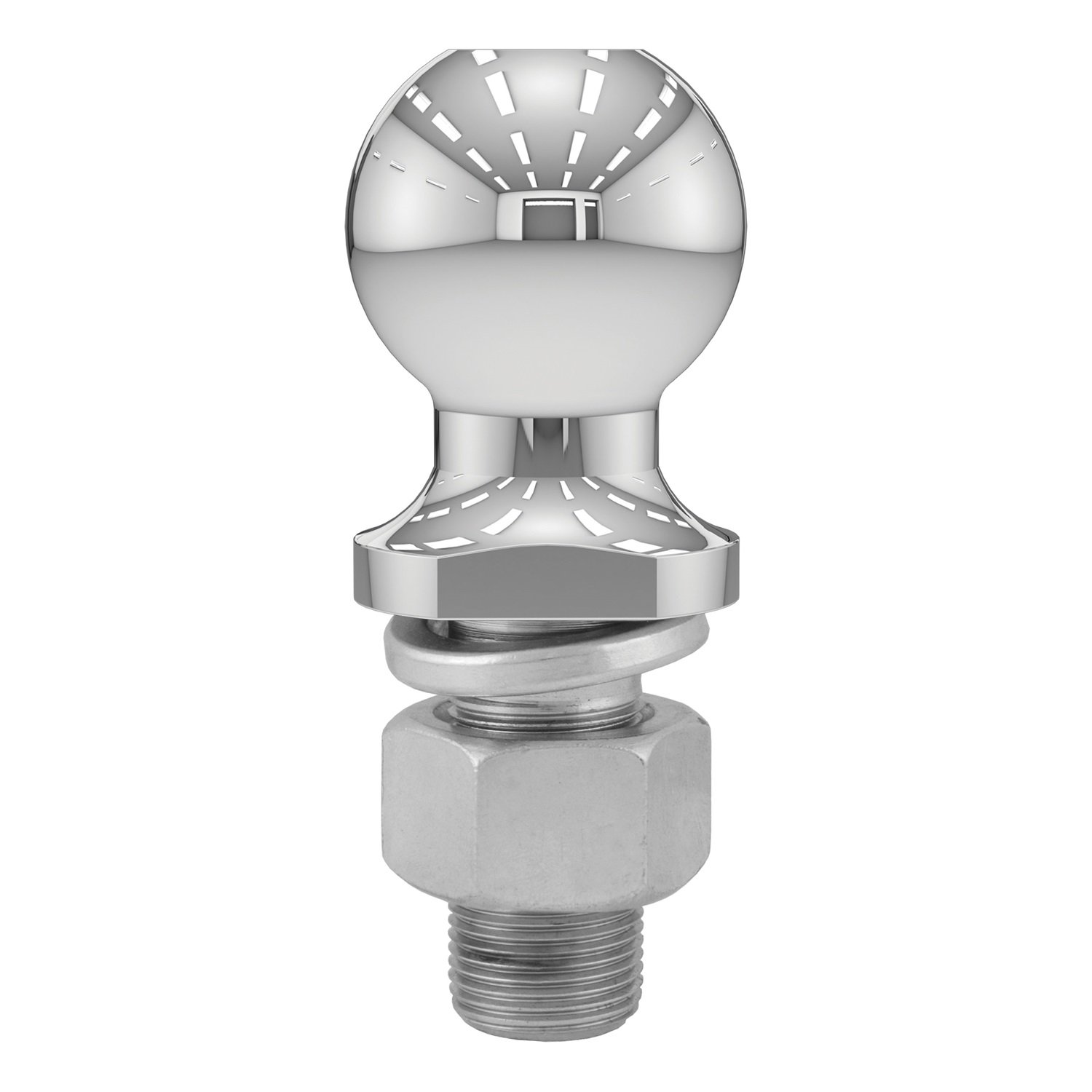 CURT 40037 Chrome Trailer Hitch Ball, 7,500 lbs, 2-Inch Diameter, 1 x 2-1/8-Inch Shank
