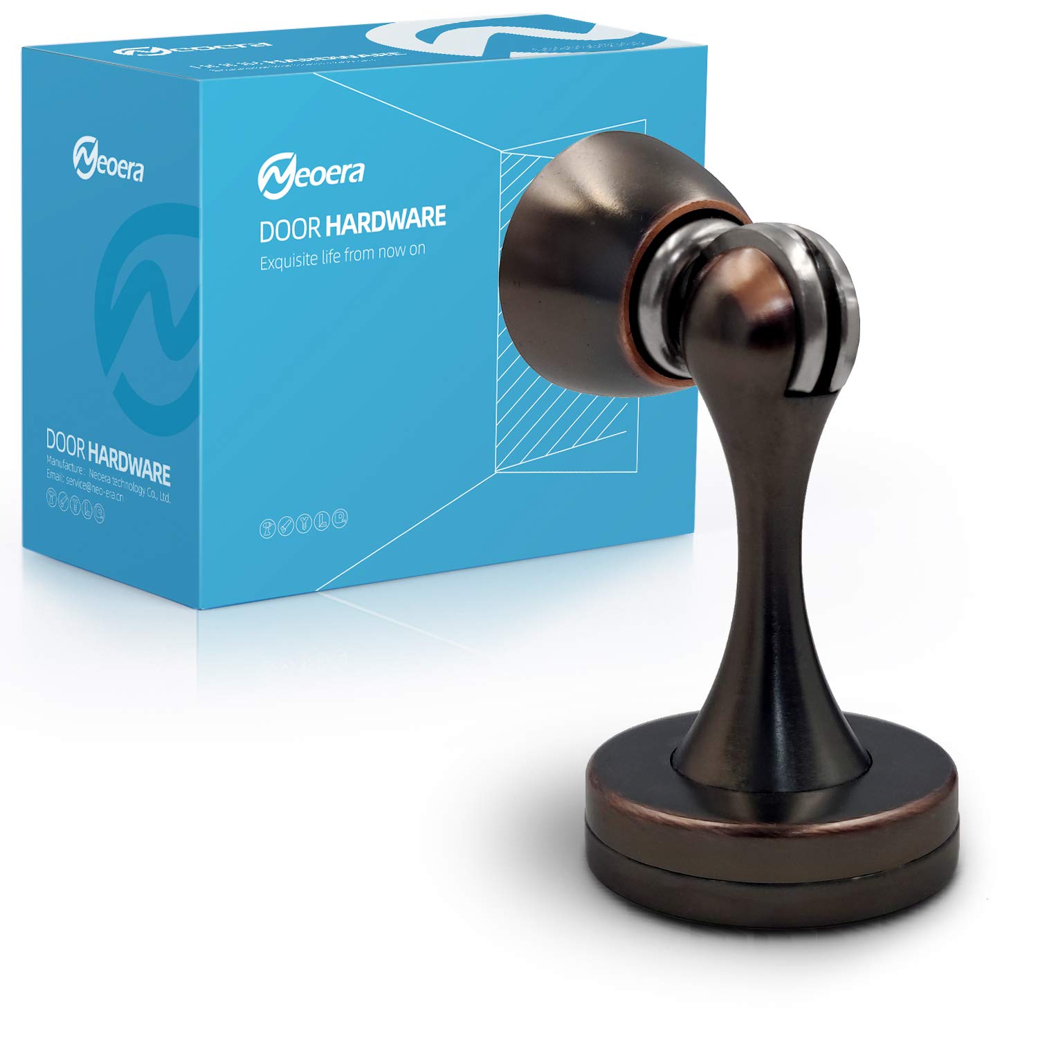 Neoera Magnetic Door Stop(Oil Rubbed Bronze Color)Door Stopper Strong Magnetic Door Catch for Hold Door Open, Anti-Rust, Heavy Duty for Various Door Types, Wall & Floor Mount 1Pack