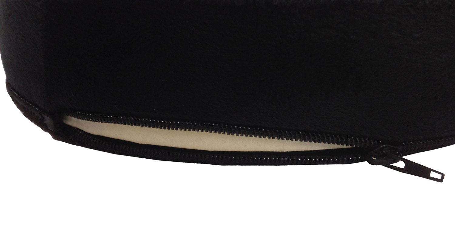 Kieba Hemorrhoid Treatment Donut Tailbone Cushion, Prostate Pillow, Pregnancy, Post Natal, Bed Sores, Coccyx, Sciatica, 18 Inches. Ultra Premium Comfort Foam (Black)