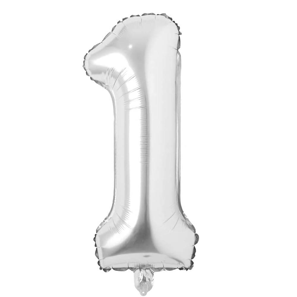 40 inch Letter Balloons Silver Alphabet Number Balloon Foil Mylar Party Wedding Bachelorette Birthday Bridal Shower Graduation Anniversary Celebration Decoration can fly with helium (40 INCH Silver 1)