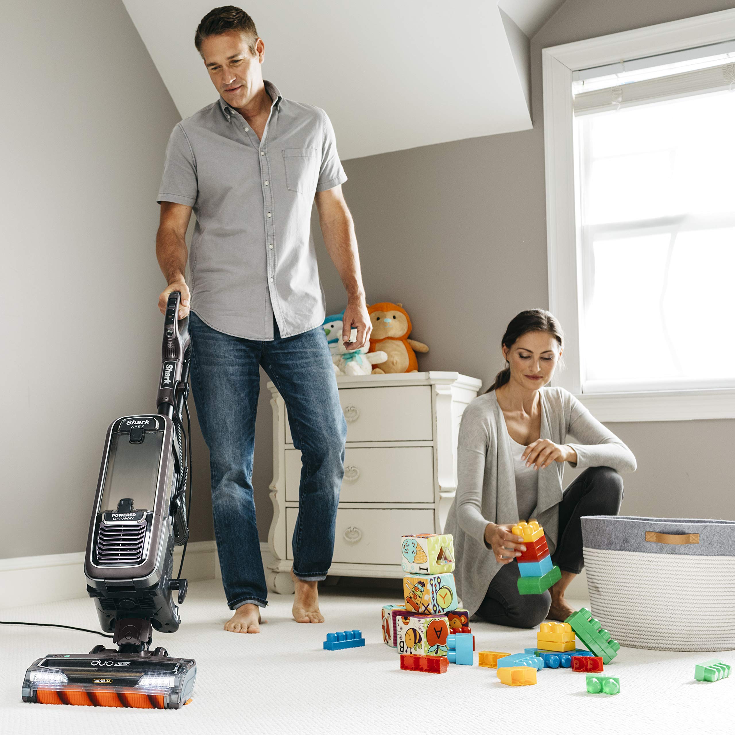 Shark AZ1002 Apex Powered Lift-Away Upright Vacuum with DuoClean & Self-Cleaning Brushroll, Crevice Tool, Upholstery Tool & Pet Power Brush, for a Deep Clean on & Above Floors, Espresso