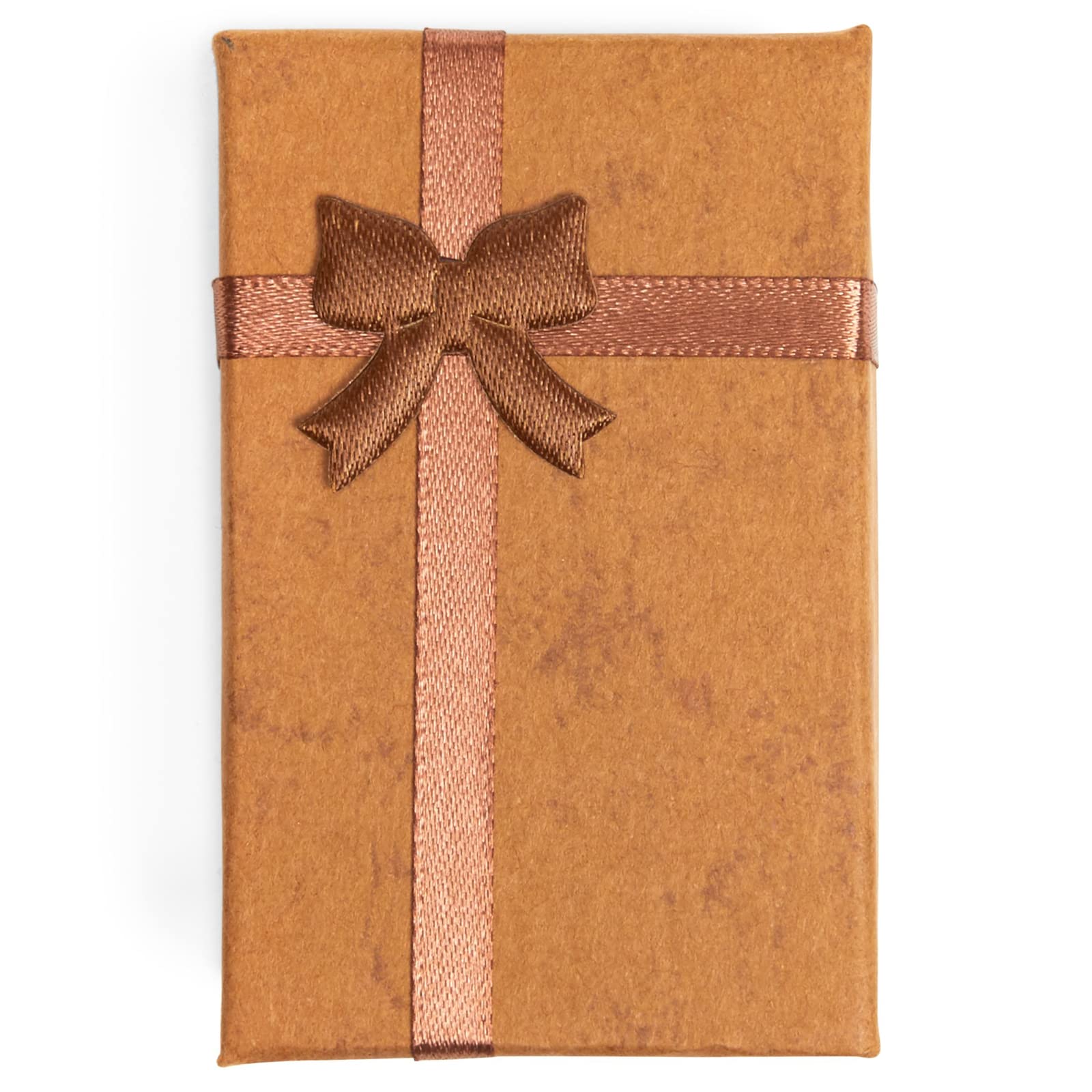 Jewelry Gift Box Set with Lids and Ribbon Bows (Brown, 2 x 3 x 1 In, 16 Pack)