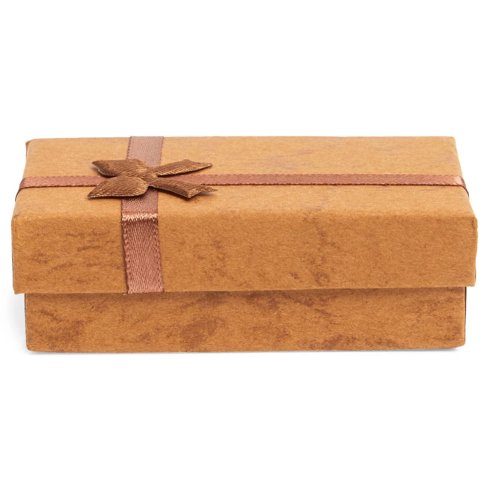Jewelry Gift Box Set with Lids and Ribbon Bows (Brown, 2 x 3 x 1 In, 16 Pack)