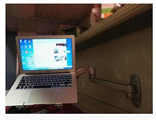 XSJ8013WT Wall Mount Laptop Holder Ultra Long Arm Aluminum Mechanical Spring Full Motion Laptop Mount Arm Monitor Holder Lapdesk (Silver)