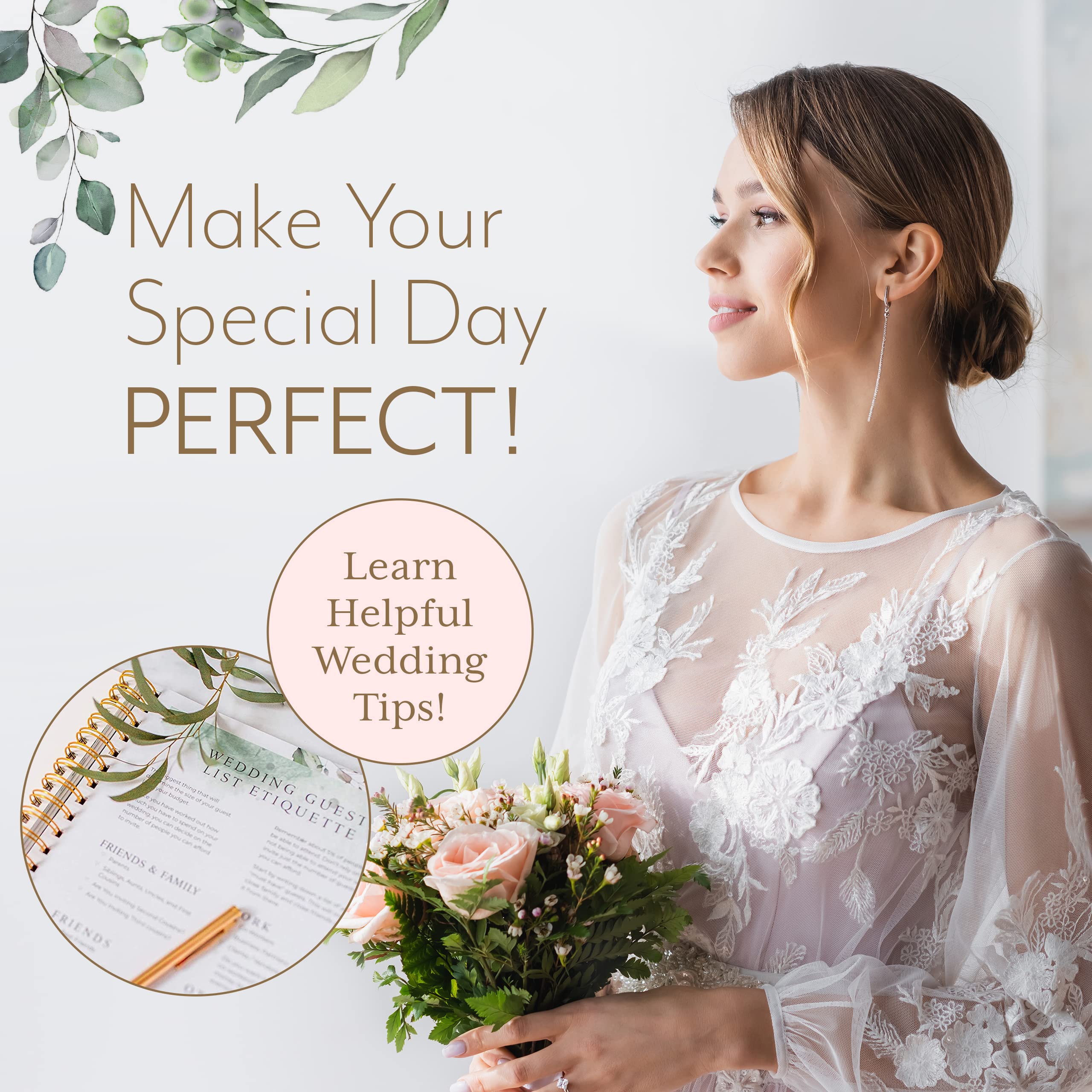 Wedding Planner & Organizer - Floral Gold Edition - Diary Engagement Gift Book & Bride To Be Countdown Calendar