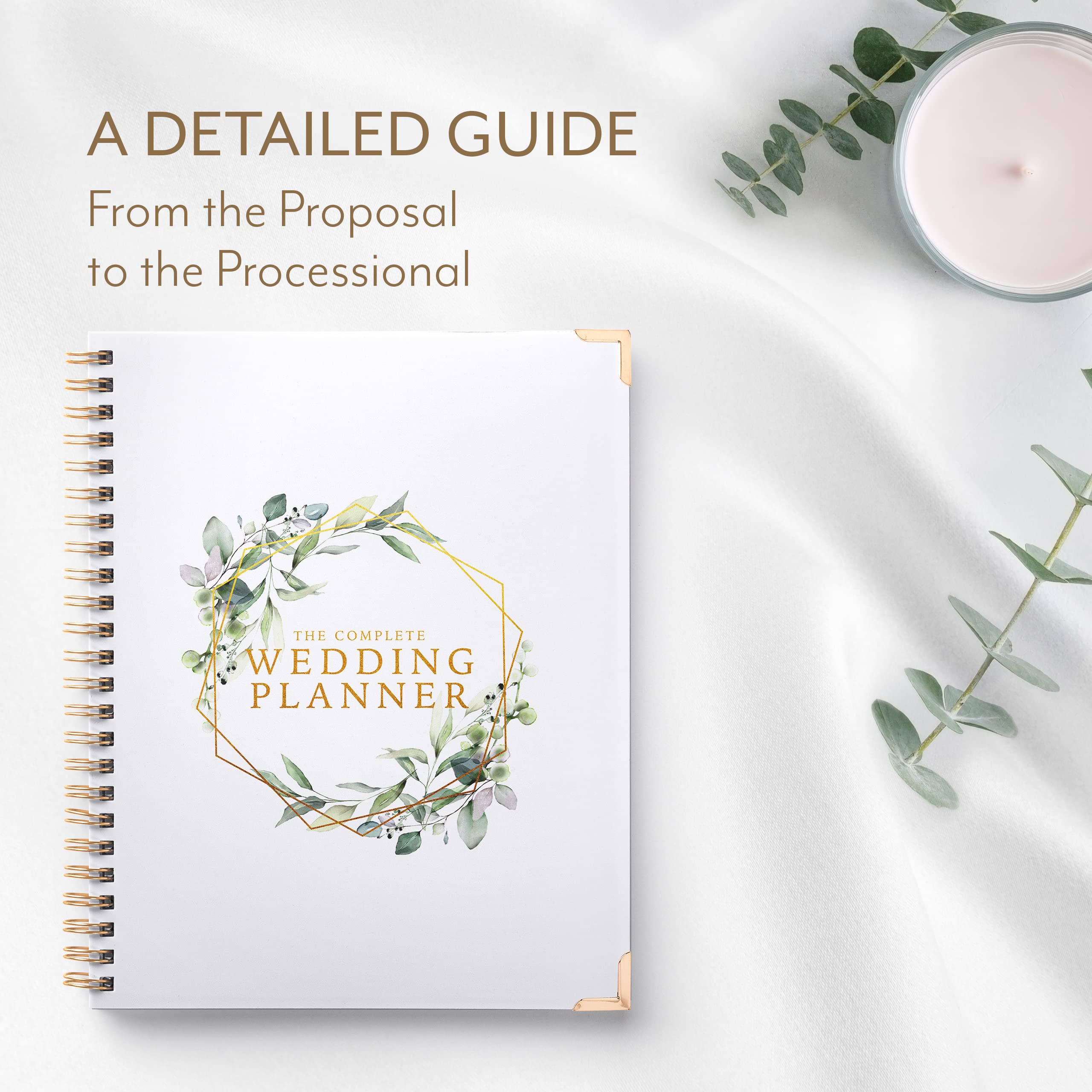 Wedding Planner & Organizer - Floral Gold Edition - Diary Engagement Gift Book & Bride To Be Countdown Calendar
